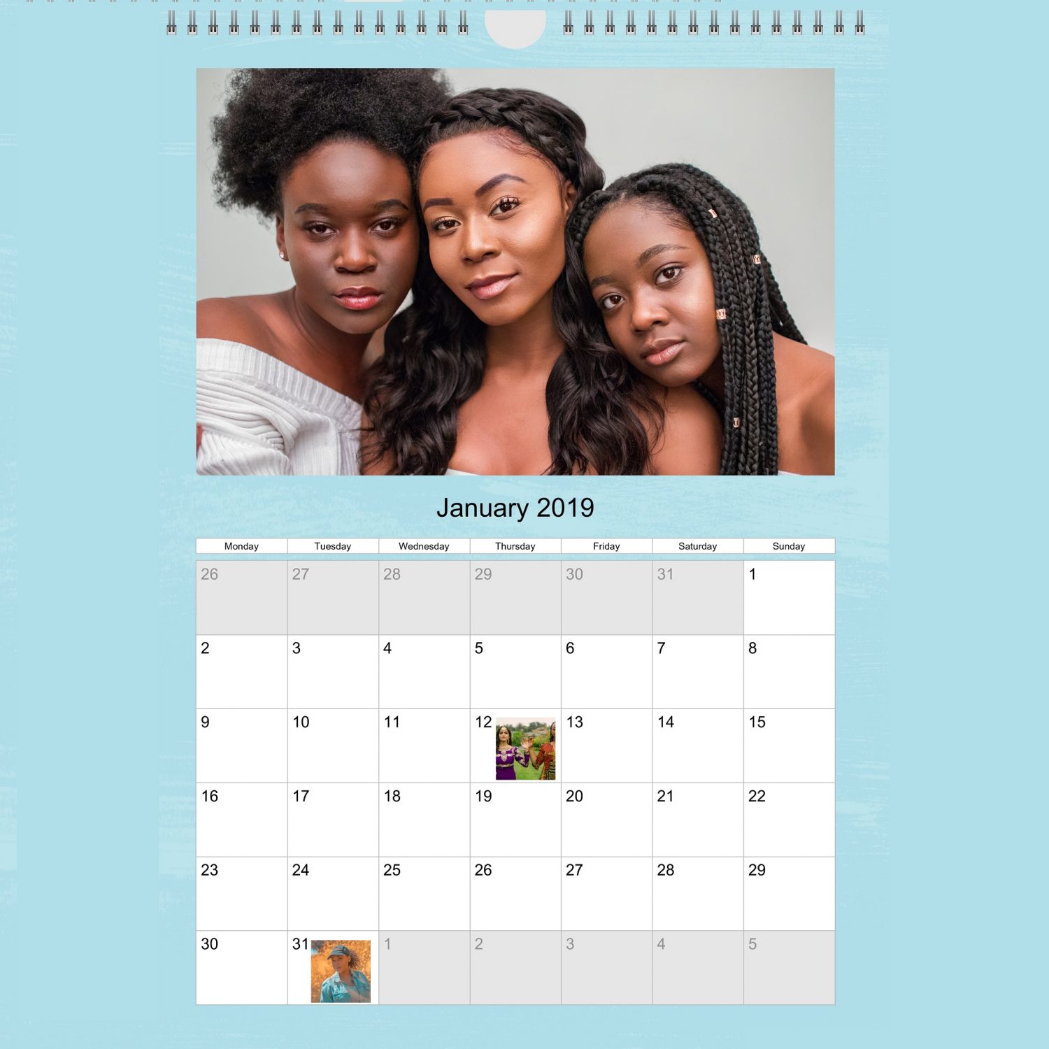 A3 Portrait wall hanging calendar - Perfect Pics